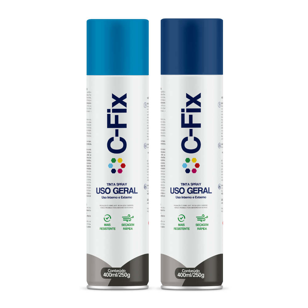 Kit Tinta C-fix Spray Azul Claro + Azul Escuro 400ml | MadeiraMadeira