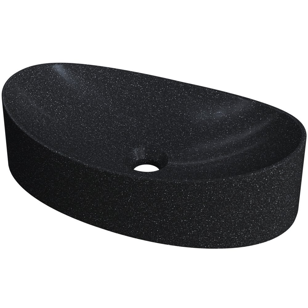 Cuba de Apoio Canoa para Banheiro Lavabo C01 Bc47w Preto Granit - Lyam ...