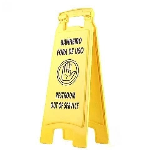 Bralimpia Placa Sinalizadora de Alerta Banheiro Fora de Uso PL2002 ...