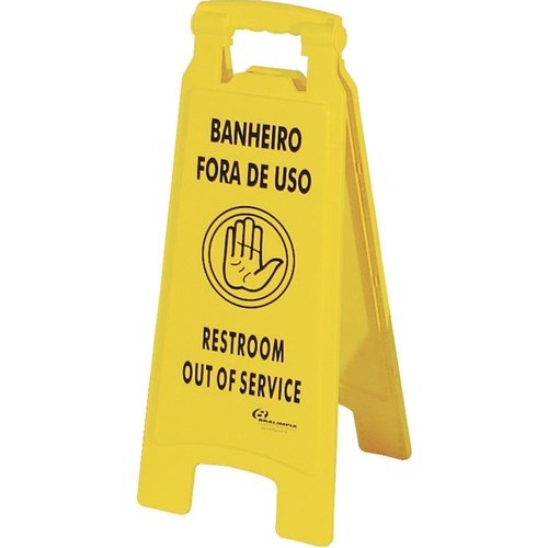 Bralimpia Placa Sinalizadora de Alerta Banheiro Fora de Uso PL2002 ...