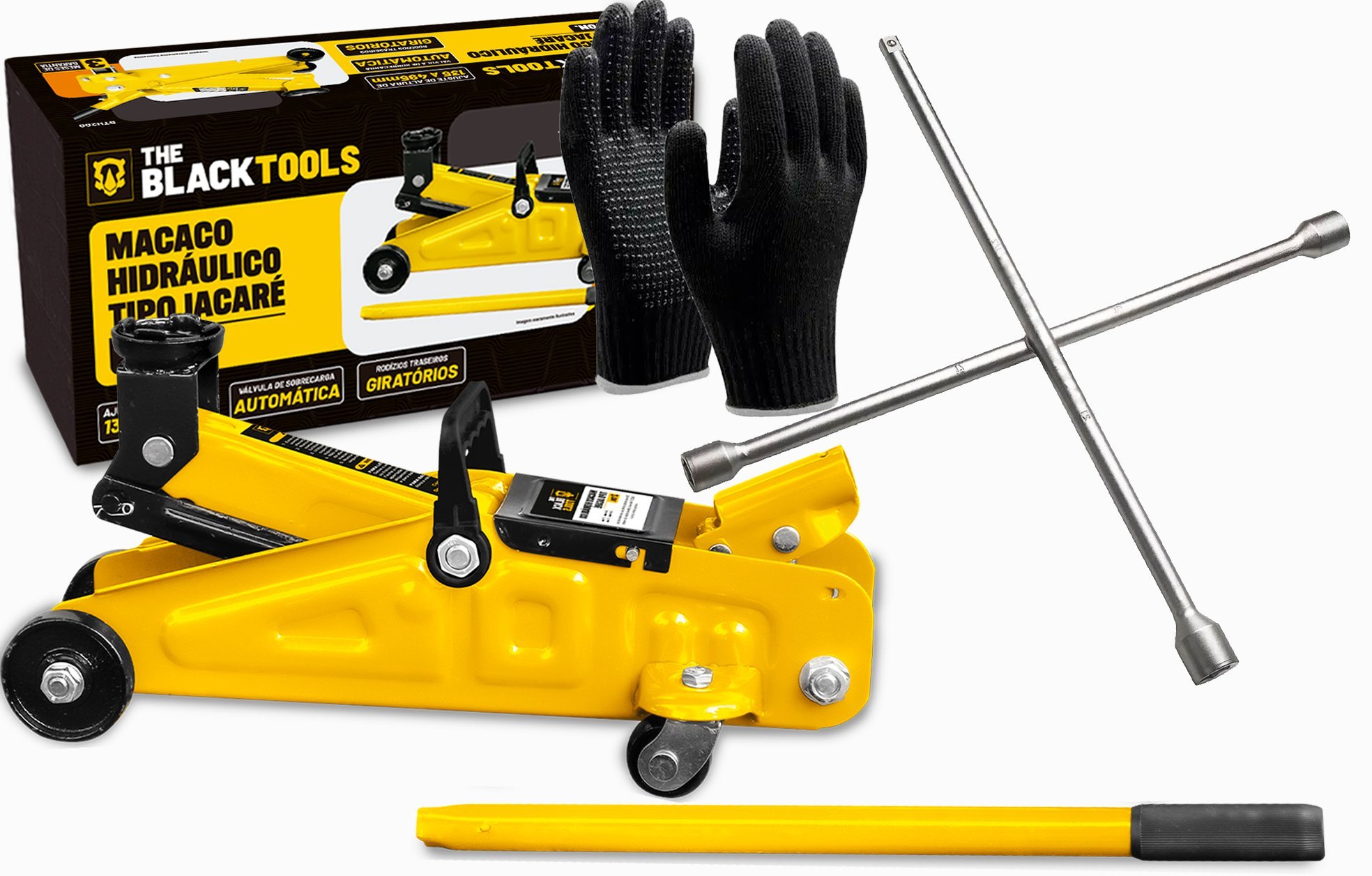 Kit Macaco Hidraulico 2 Ton Jacare C/ Maleta + Chave de Roda ...