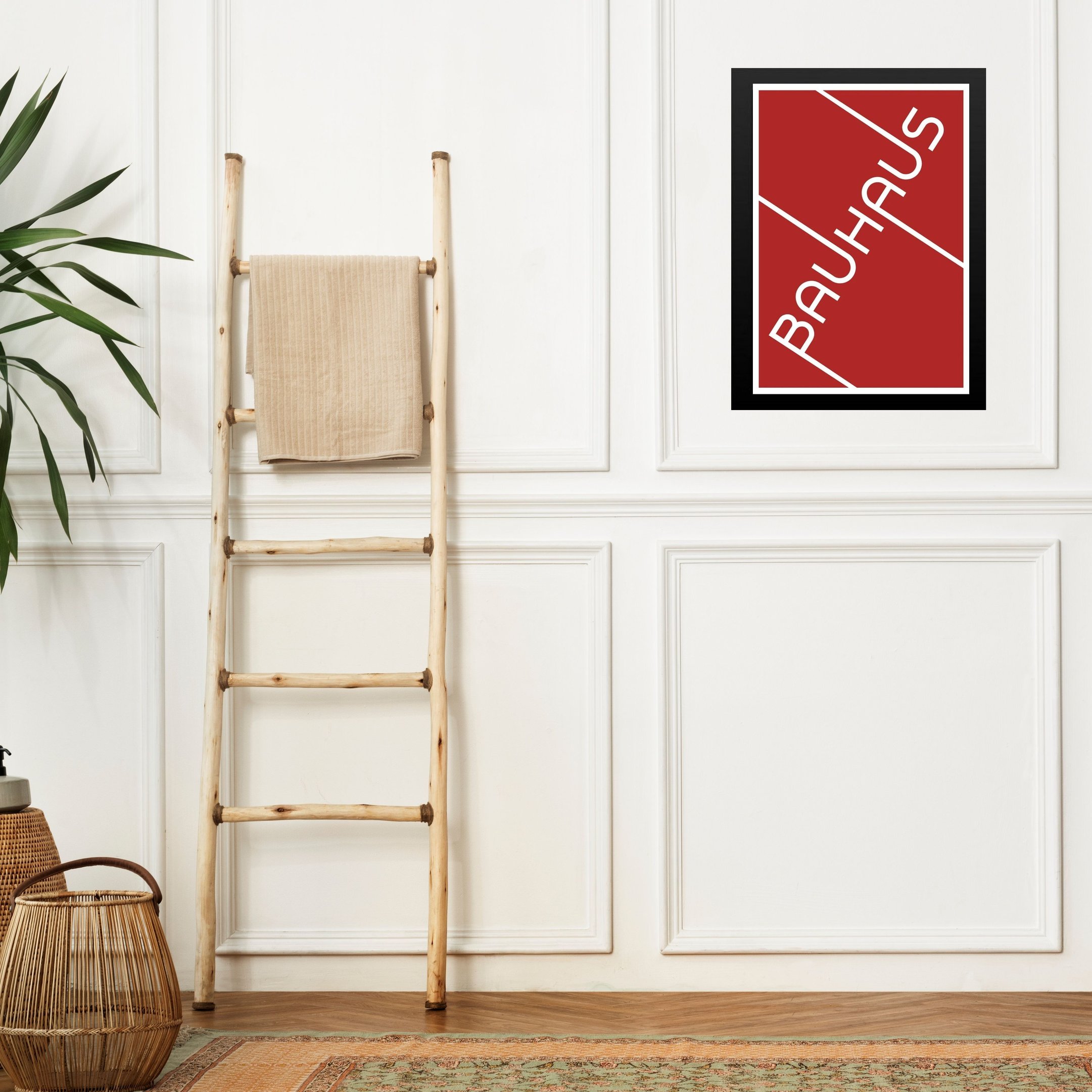 Quadro Bauhaus Red Typographic Poster - Cult 24x18cm - com Vidro ...