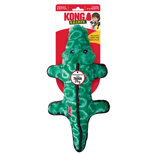 Pelúcia Reforçada Kong Ballistic Alligator Jacaré com Tecido Balístico ...