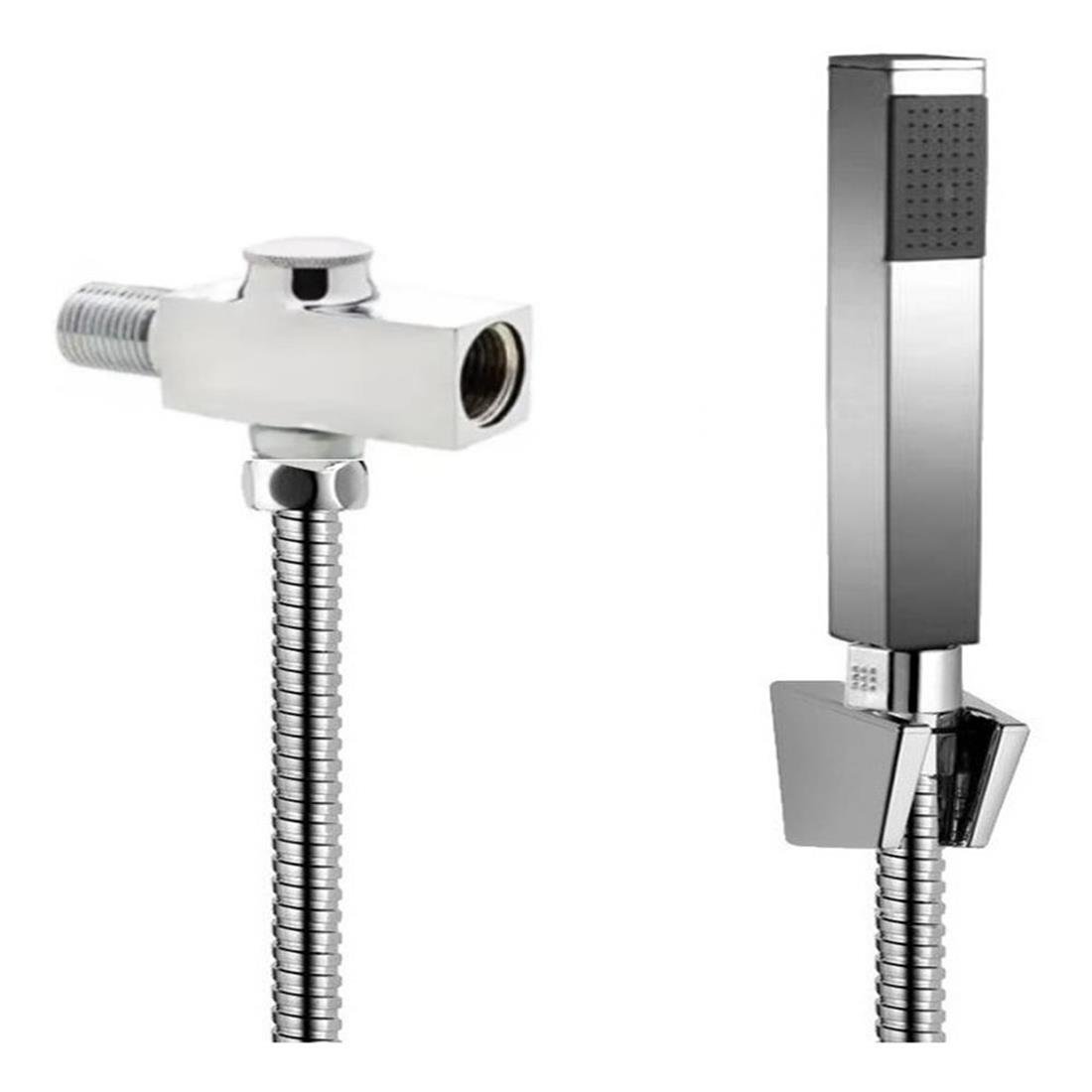 Kit Ducha Manual C/ Desviador Quadrado E Flexivel 2metros | MadeiraMadeira