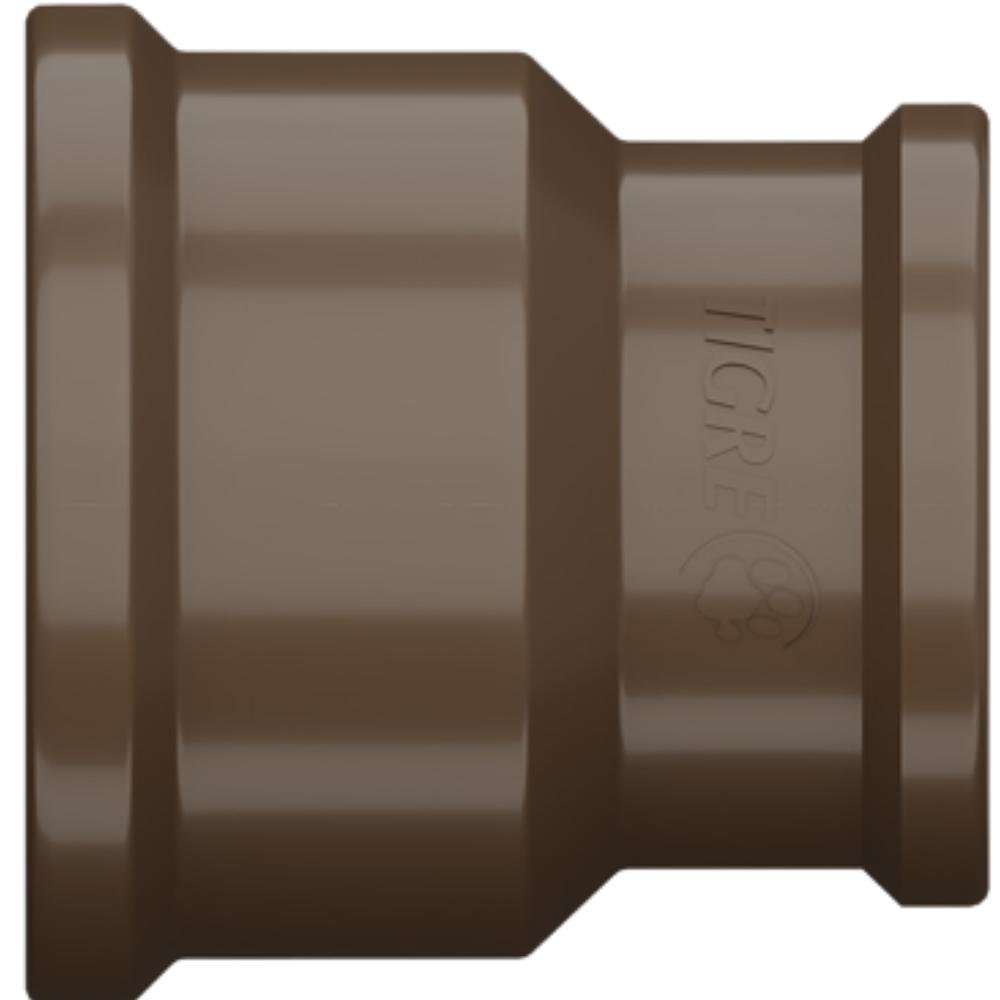 Kit 5 Luva Soldável com Lisa Roscável Pvc Marrom Canos Água Fria 1/2x3 ...