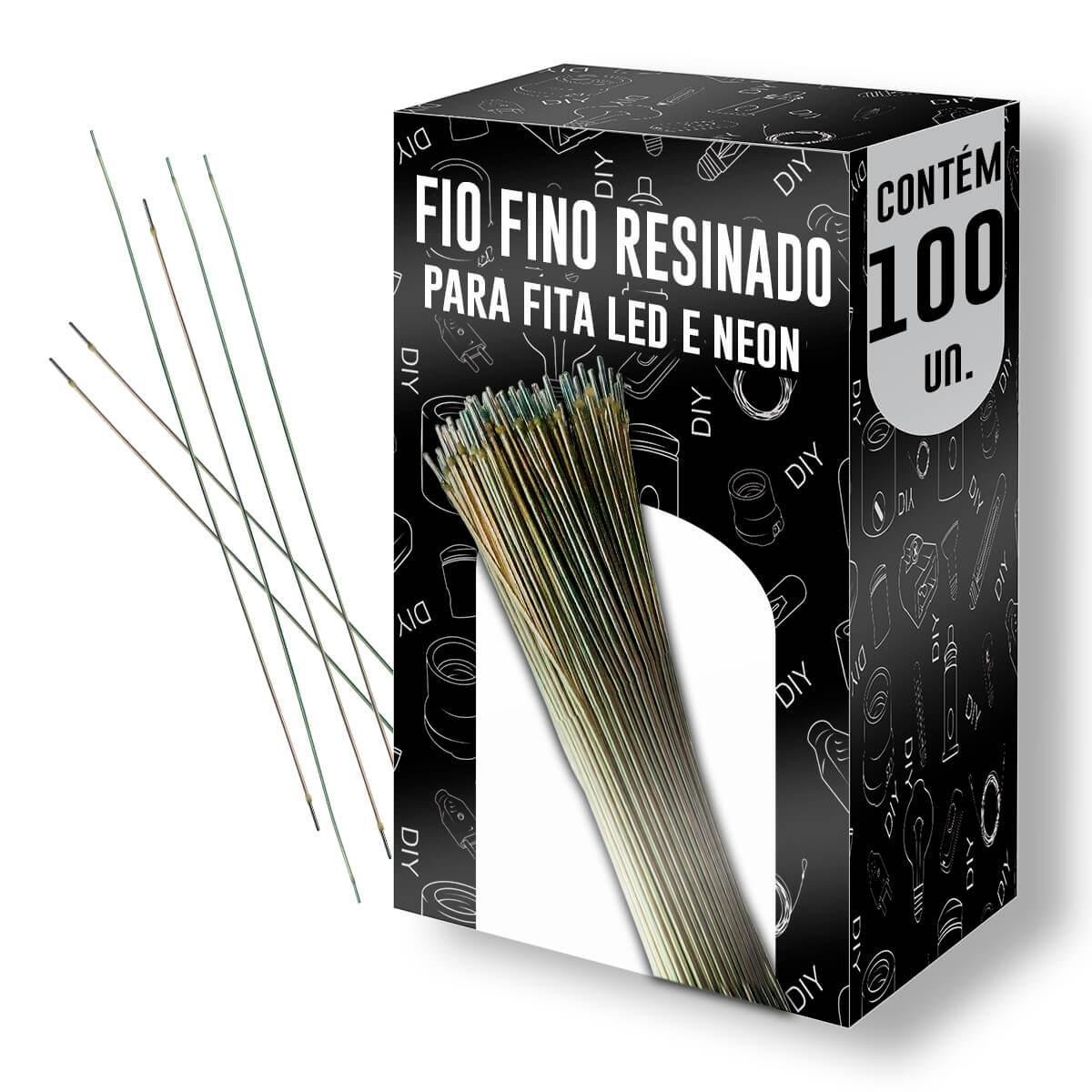 Kit 100 Fio Fino Cabinho Resinado para Fita Led e Neon - 5cm ...
