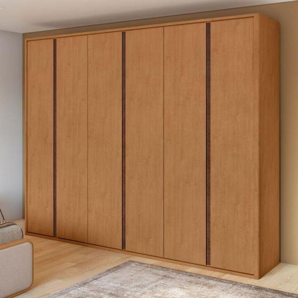 Guarda-roupa Casal Leder 6 Portas - Móveis Lopas Amendoa Clean ...