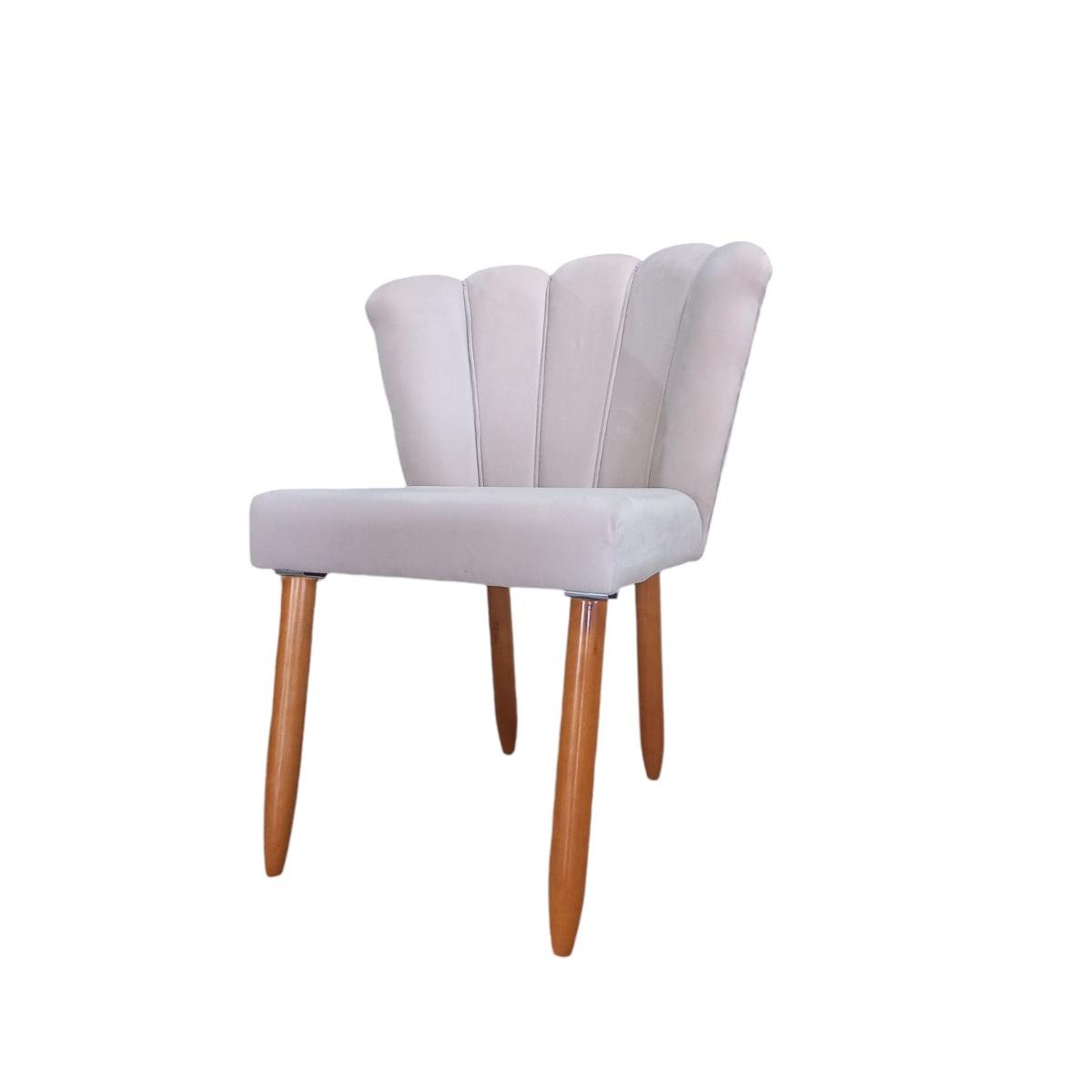 Kit 02 Cadeira Pétala Veludo Bege Sala Estar Sala de Jantar ...