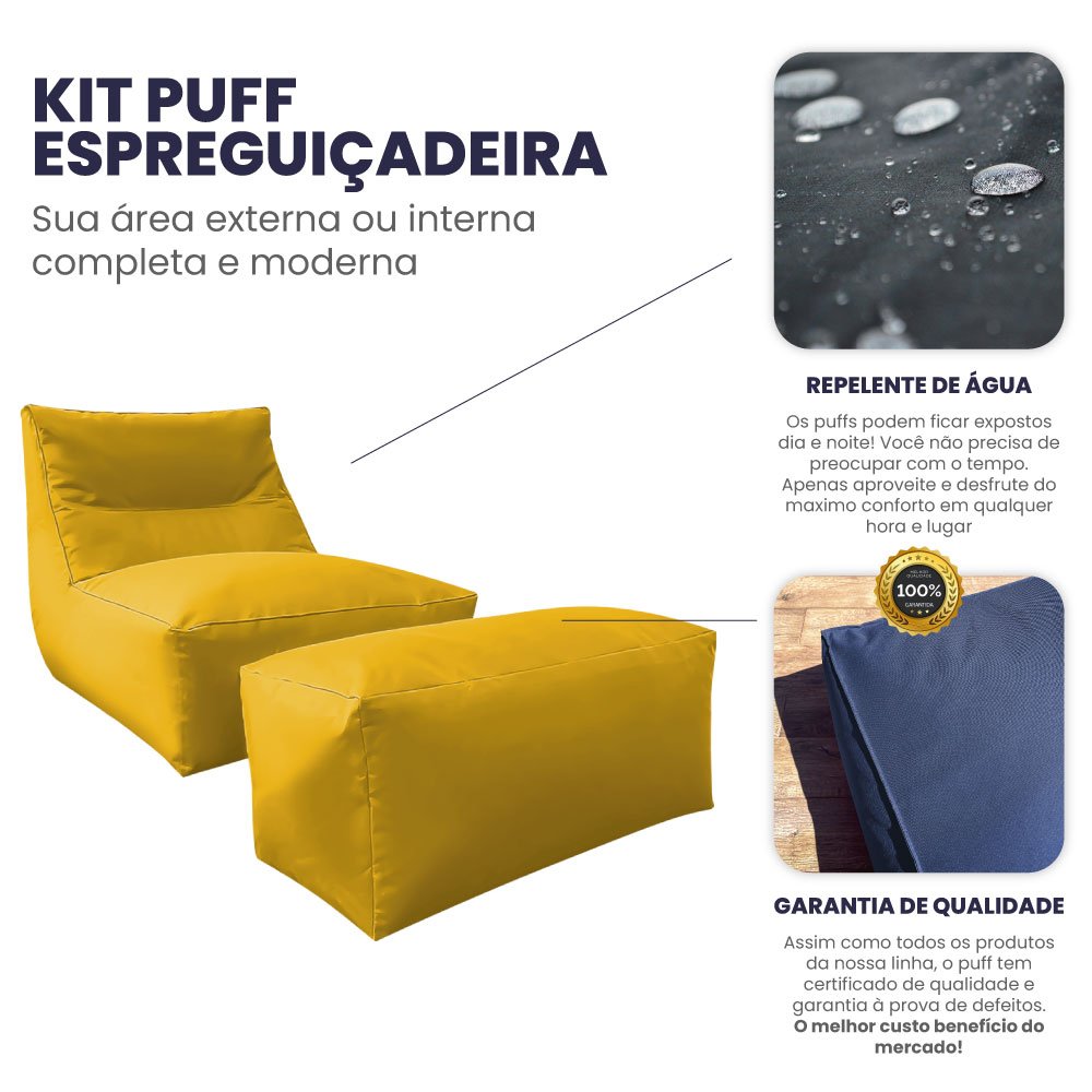 Cadeira Espreguiçadeira Poltrona Puff Solteiro Aconchegante Ambiente ...
