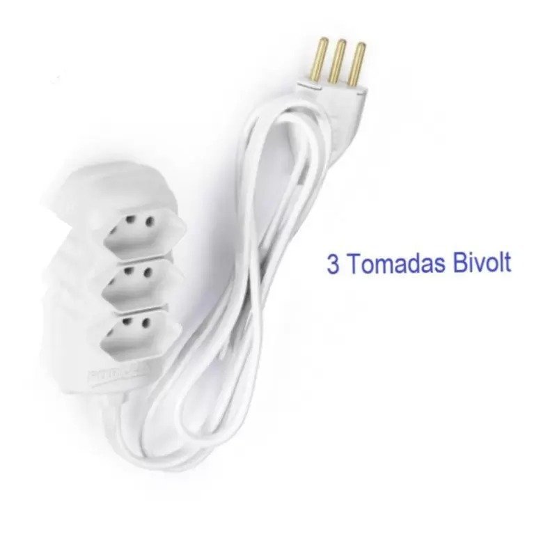 Forlux Extensão Eletrica Compact Branca TRI BR 05 MTS 2P 10A/250V ...