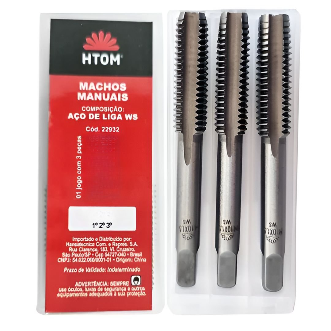 Jogo de Macho Manual Hss Unc - N° 8 (5/32) X 32din 351 3 Peças - Htom ...