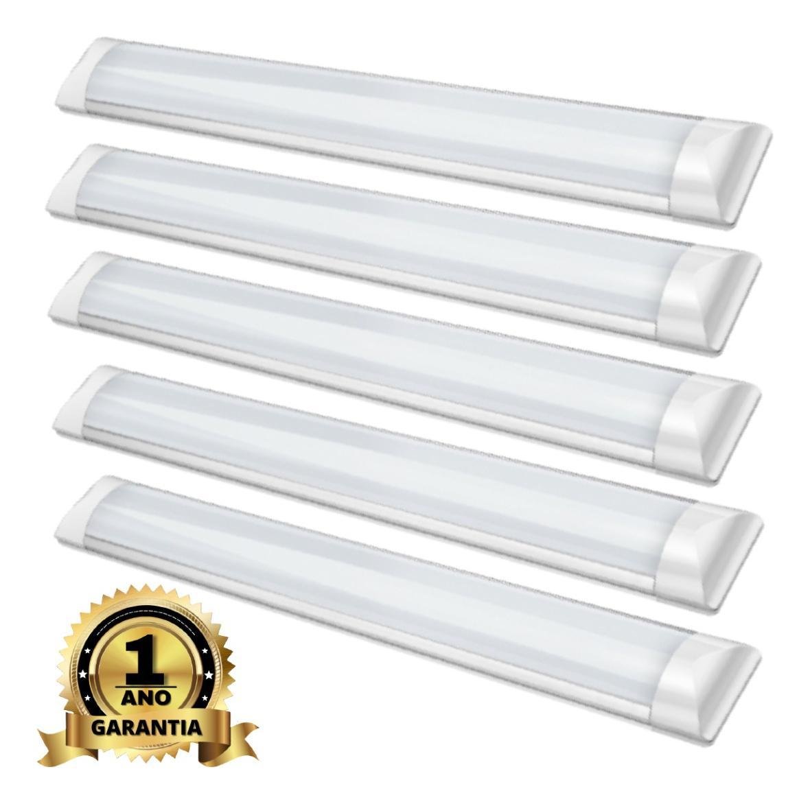 Kit 4 Luminária Tubular Led 36w 40w Sobrepor 120cm Branco | MadeiraMadeira