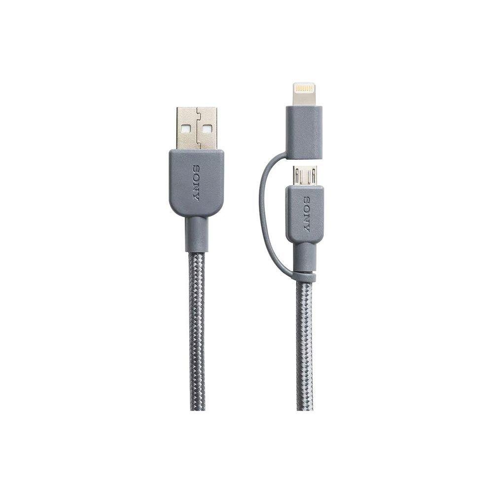 Cabo Micro Usb e Lightning 2 em 1 Premium Cinza - Sony | MadeiraMadeira