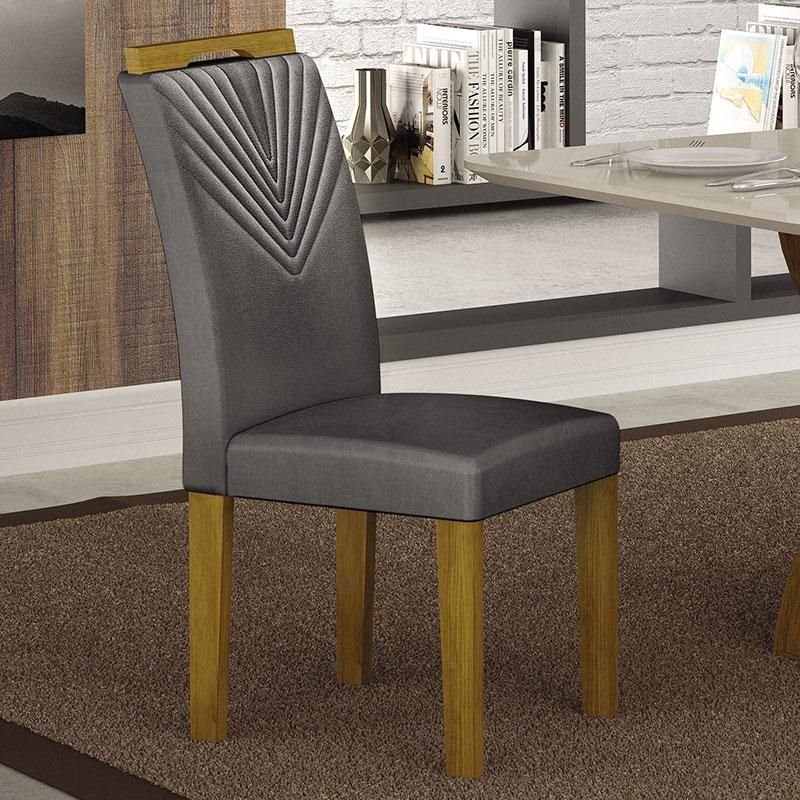 Cadeira para Mesa de Jantar Stela Mdf Freijó Linho Chumbo – Leifer ...
