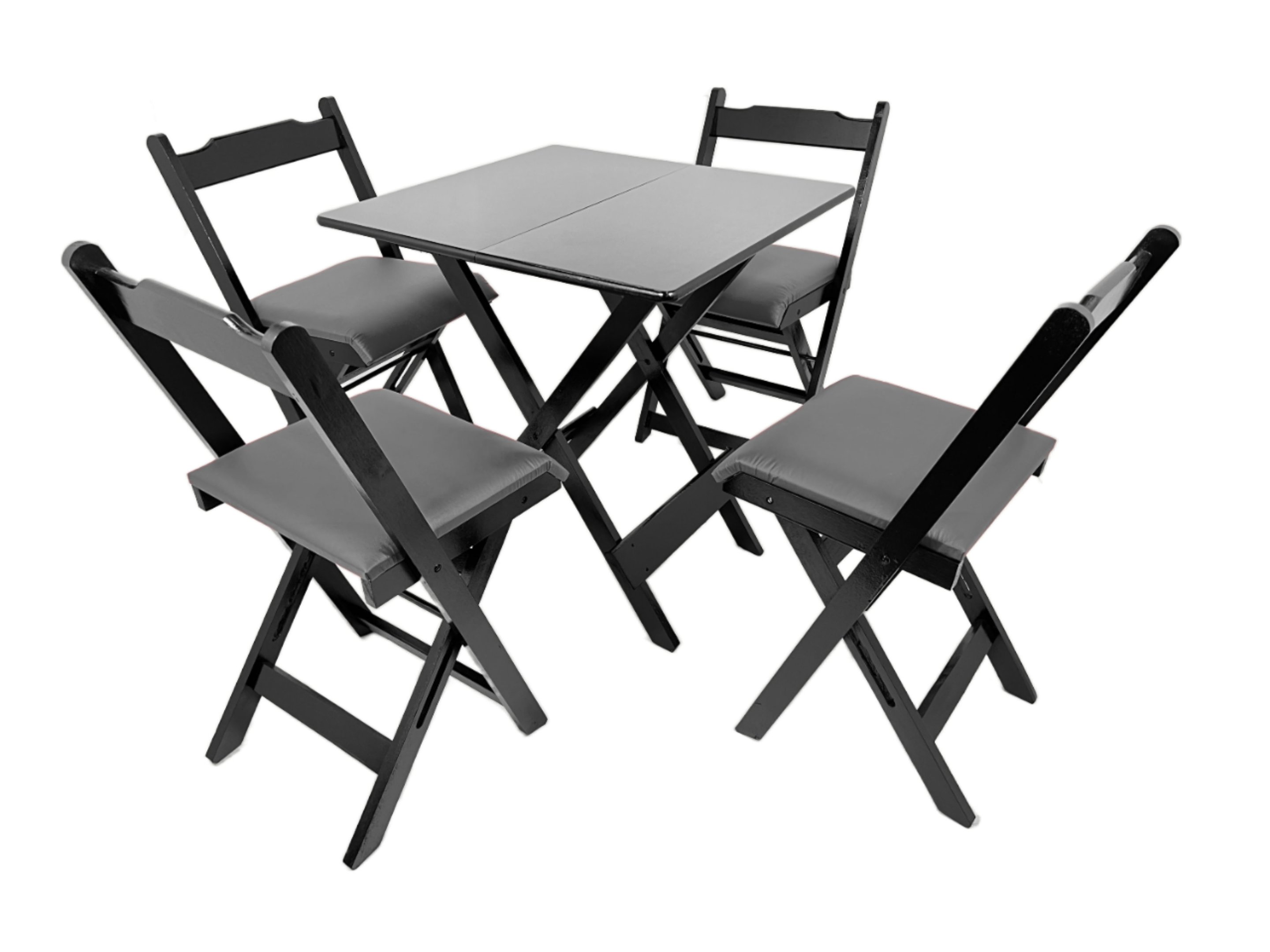 Conjunto Jogo de Mesa 70x70 Com 4 Cadeiras Dobráveis Estofadas DG ...
