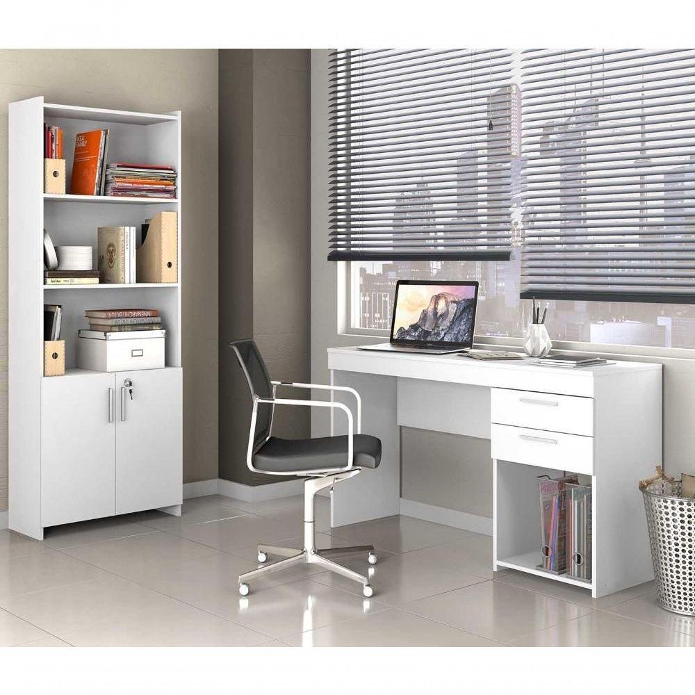 Escritório Compacto 2 Peças Office Branco | MadeiraMadeira