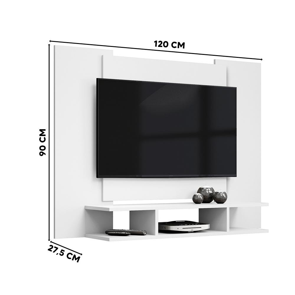 Painel De TV 48 Polegadas Com 3 Nichos Branco E J | MadeiraMadeira