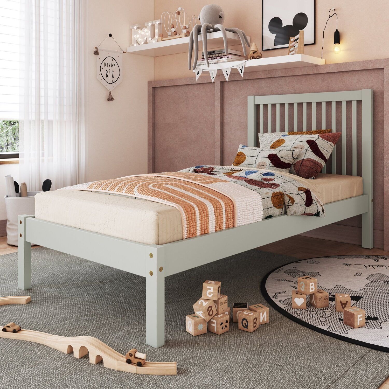 Cama de Solteiro Lucy de Madeira Maciça com Lastro | MadeiraMadeira
