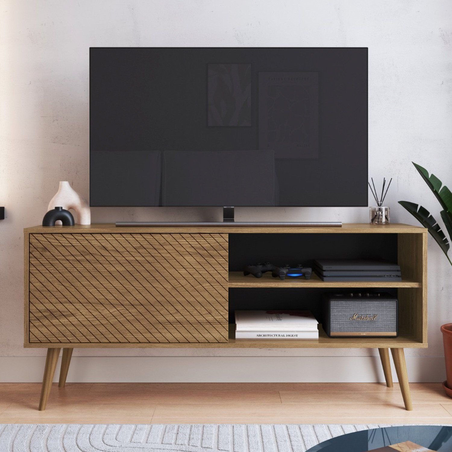 Rack Porta Basculante Frizada 135cm X 62cm X 36cm Atena | MadeiraMadeira