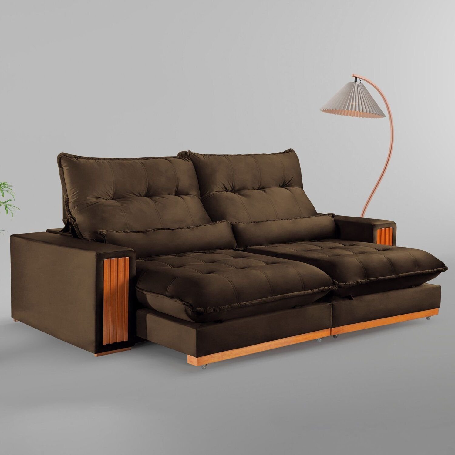 Sofá Retrátil e Reclinável 3 Lugares 250cm Santorini | MadeiraMadeira