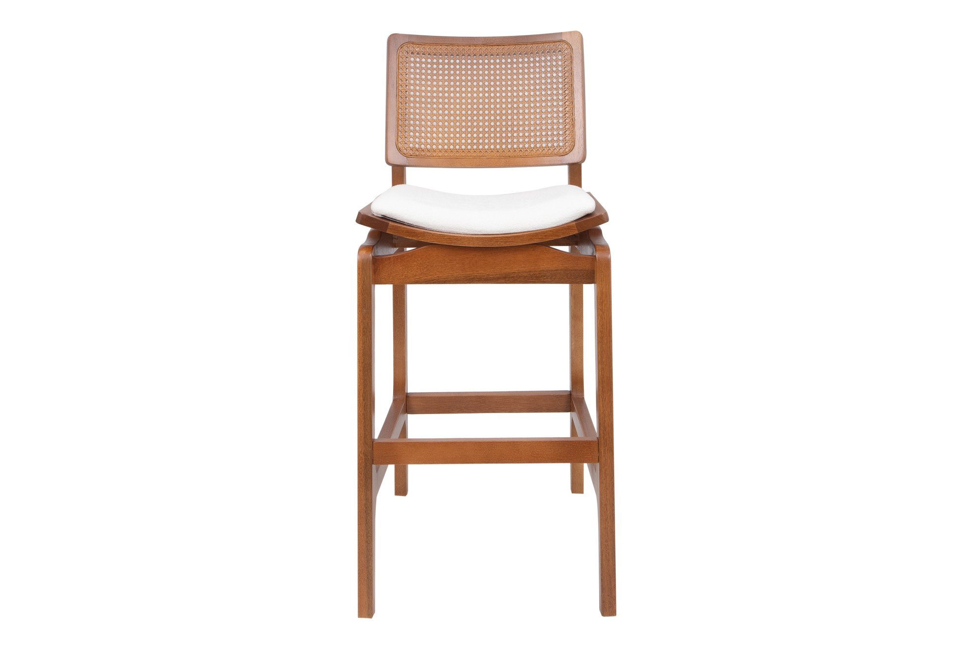 Banqueta Madeira Maciça com Assento Estofado e Telinha Megan Nozes ...