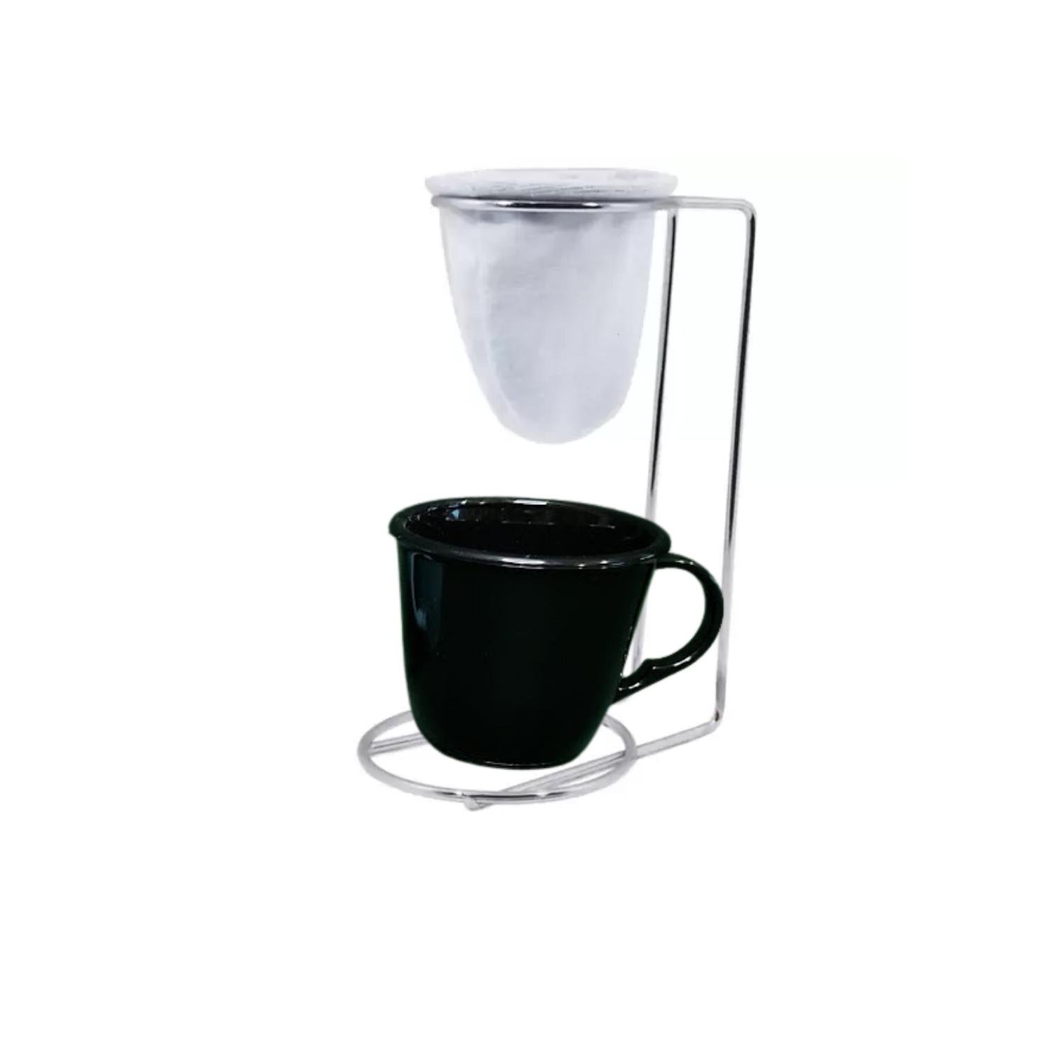 Suporte Mariquinha Porta Coador Café Individual com xícara - Preto ...