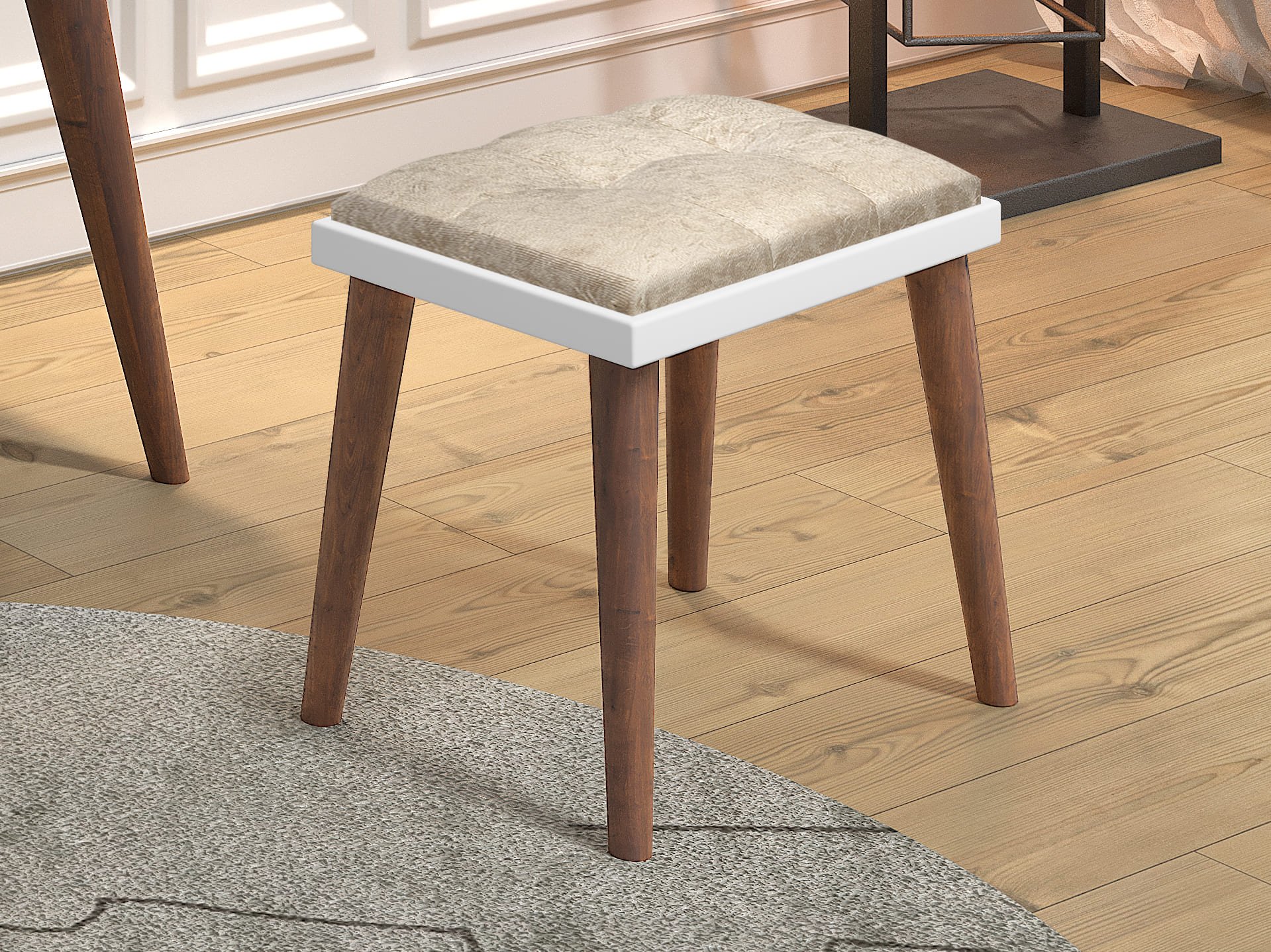 Banqueta Puff retangular Sala Quarto e Maquiagem | MadeiraMadeira