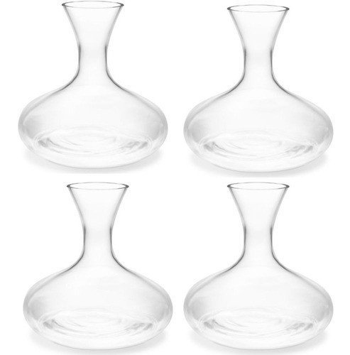 Kit 4 Decanter De Vidro Para Vinho 1,5l 21X18Cm | MadeiraMadeira
