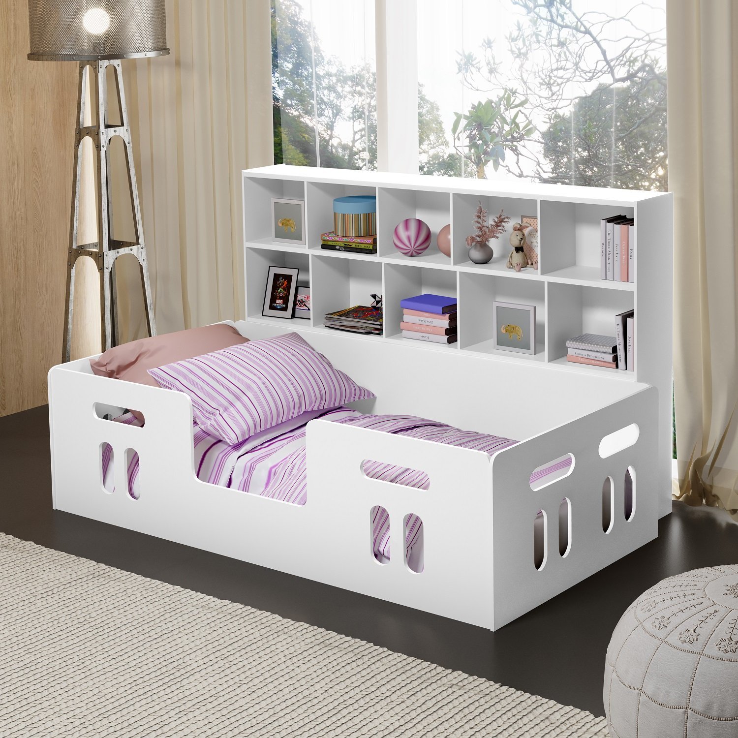 Cama Solteiro Bella Multifuncional com 10 nichos 100% MDF | MadeiraMadeira