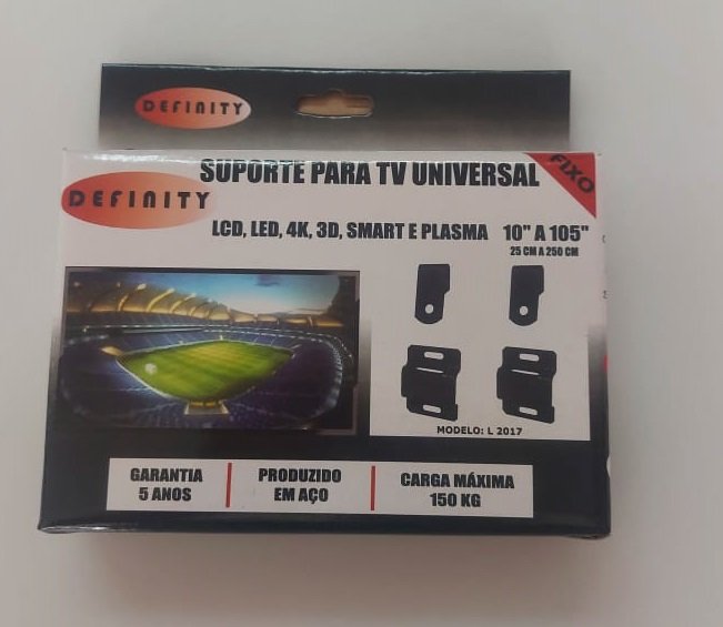 Kit com 2 Suportes para TV Fixo 10" a 105" L2017 Preto Definity ...