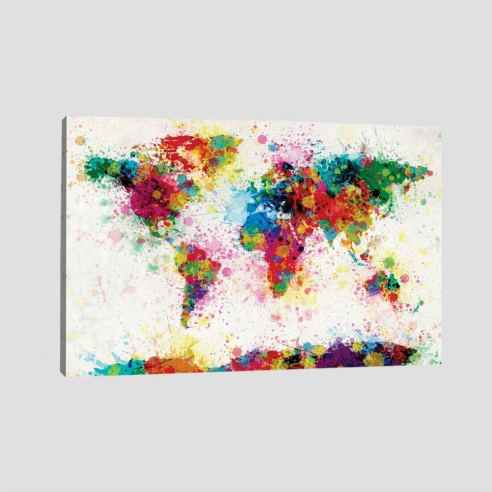 Quadro Mapas Mapa Mundi Tinta Tela No Chassi 95X63Cm | MadeiraMadeira