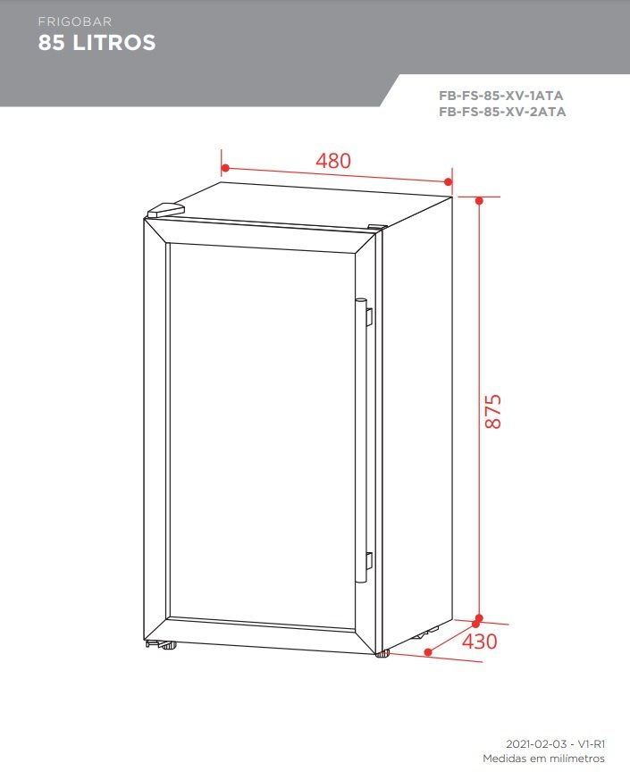 FRIGOBAR ELETTROMEC 85 LITROS - 220 V | MadeiraMadeira