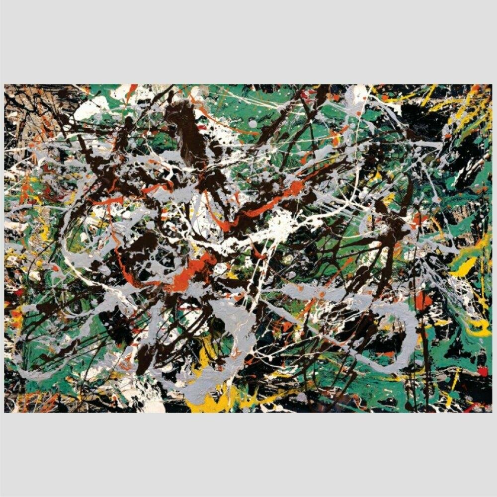 Quadro Pollock Viii Vinil Moldura Preta 30X20Cm | MadeiraMadeira