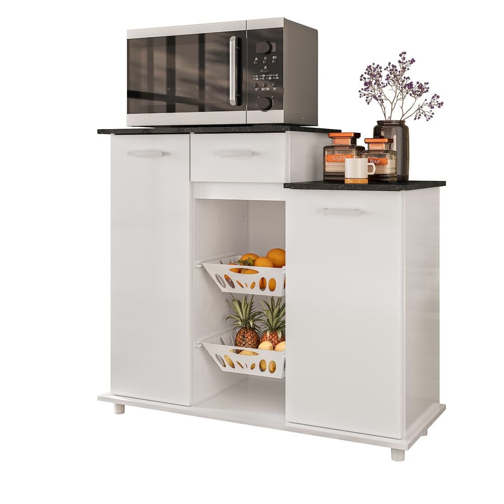 Balcão Multiuso Bianca Branco Nicioli | MadeiraMadeira