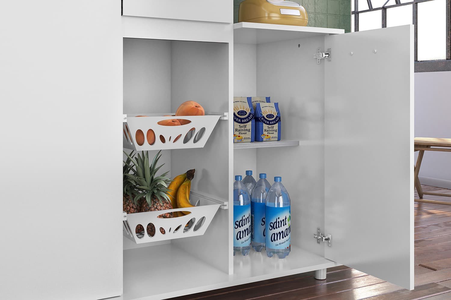 Balcão Multiuso Bianca Branco Nicioli | MadeiraMadeira