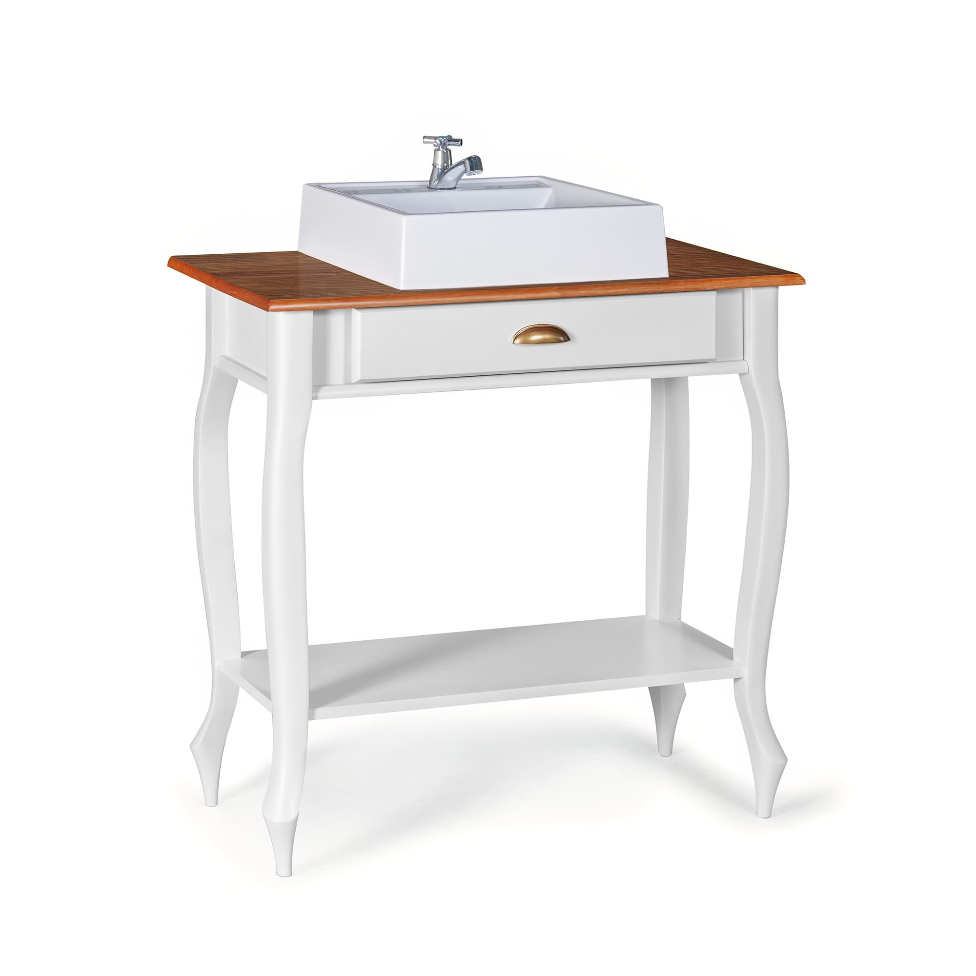 Mini Lavabo Luiz Xv 0,80m com Cuba - 3062 | MadeiraMadeira