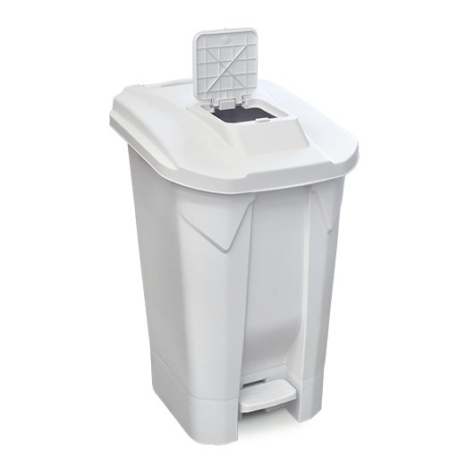 Lixeira Com Roda Pedal E Tampa Click 120 Litros Arqplast - Branco | MadeiraMadeira