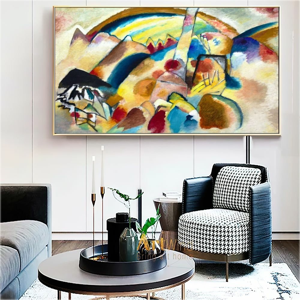 Quadro Wassily Kandinsky Paisagem Com Luzes Vermelhas 1913:150x100 ...