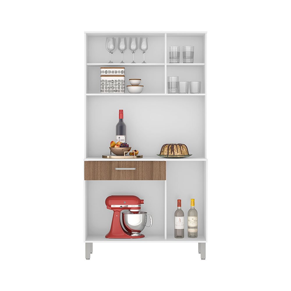 Armario de Cozinha Kit Viena Plus 910 4 Portas 1 Gaveta Branco/montana | MadeiraMadeira