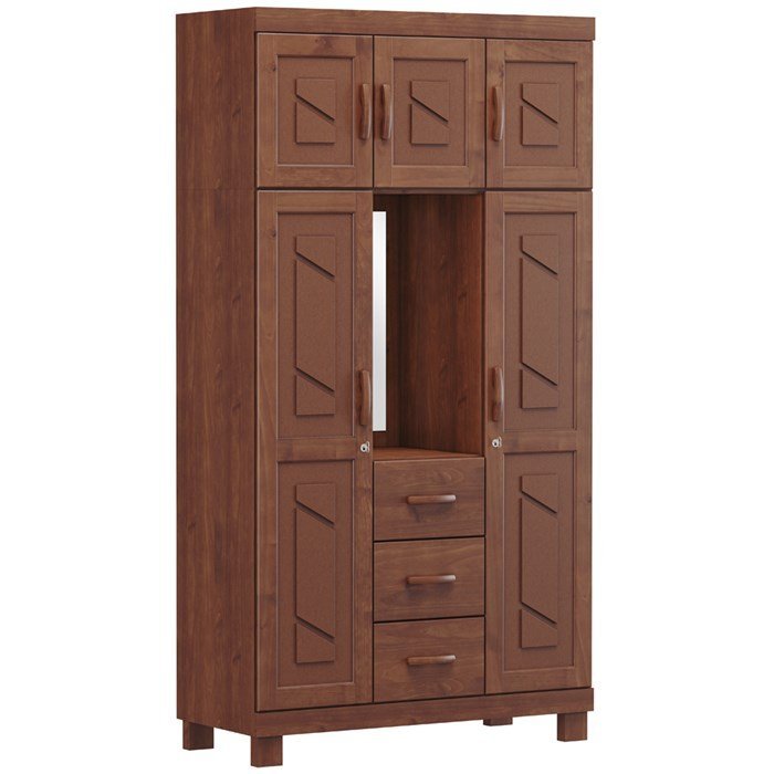 Guarda Roupa 5 PT Capelinha 1261 Cobre Imbuia MDF/Madeira Maciça FNT ...