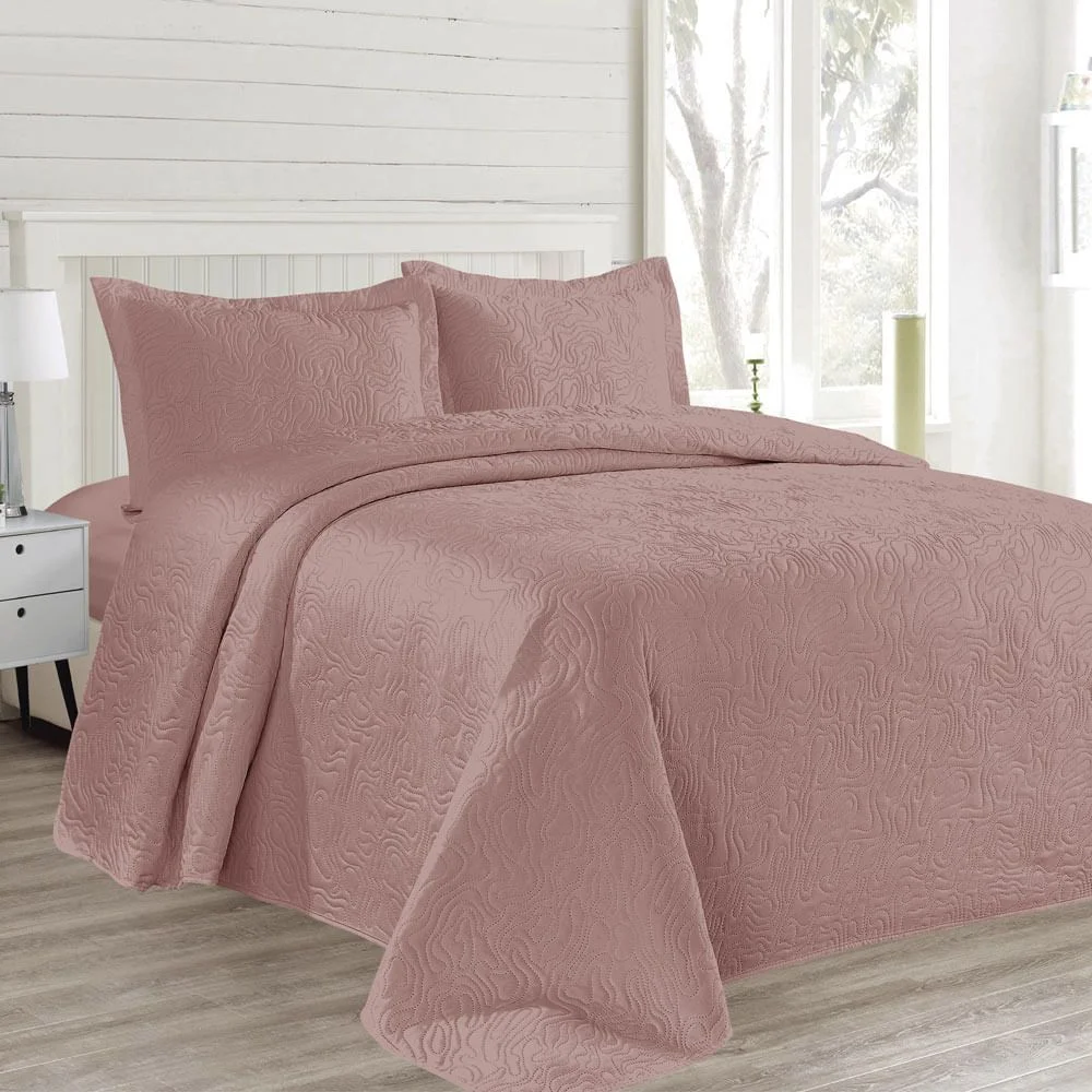 Kit Colcha Casal Boutis Mf Cazza Organic com 3 Peças Rosa 210x230cm ...