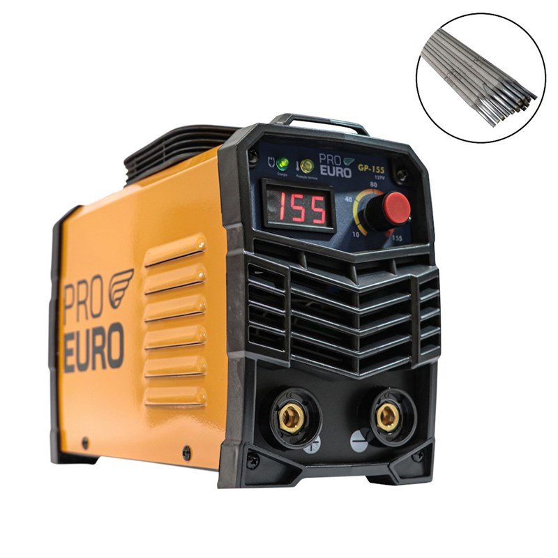 Máquina de solda inversora 155amp - 127v - pró euro + 500g eletrodo 6013 3,25mm | MadeiraMadeira