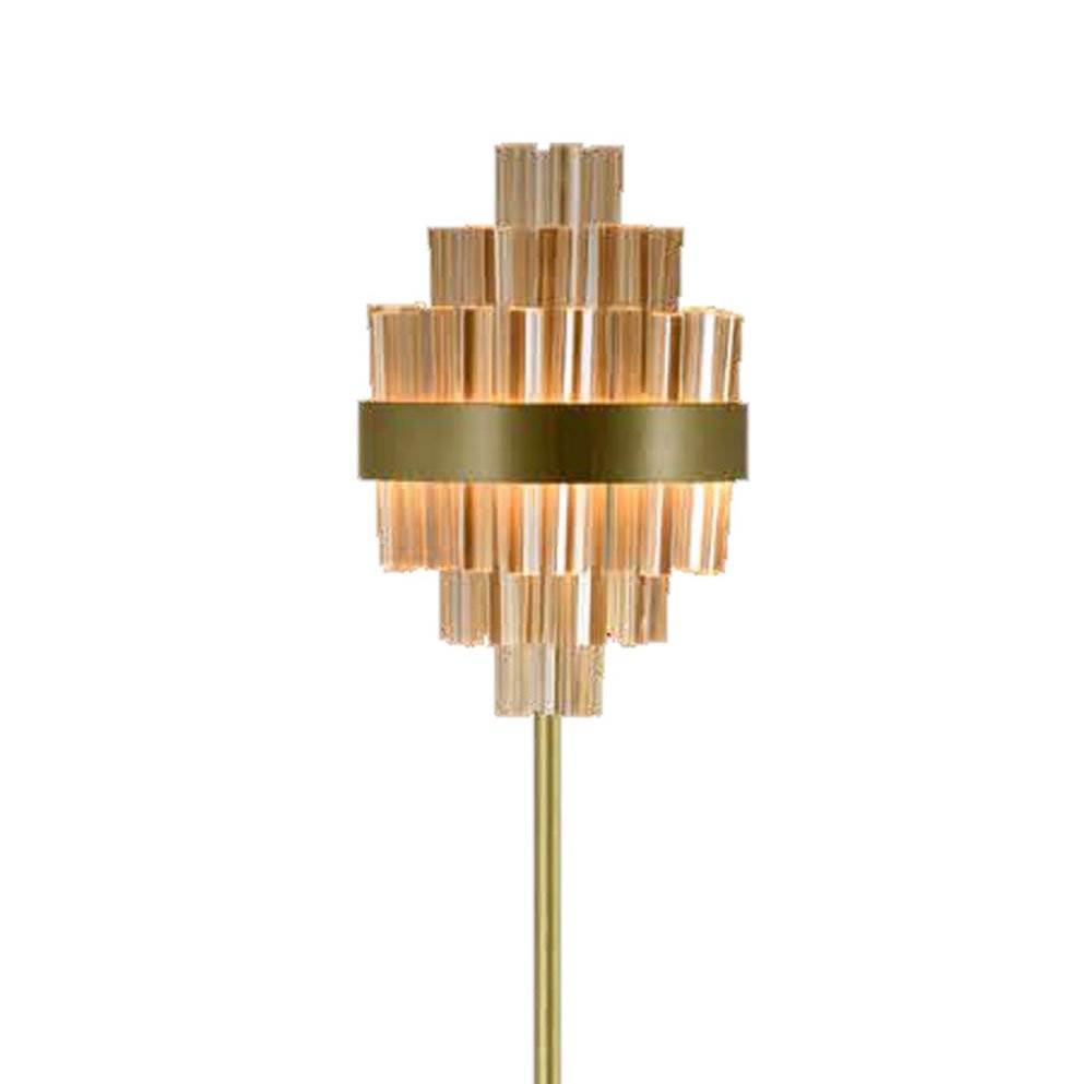 Luminária de Chão Coluna Crown Ouro Fosco 23w 2700k 170cm Zr122-agd ...