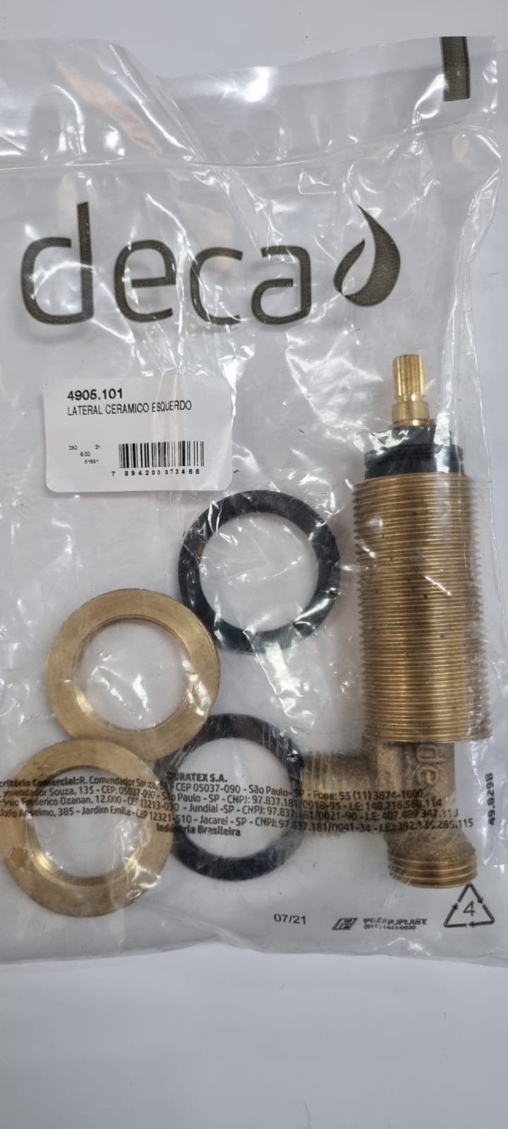 Lateral Esquerda para Misturador Lavatório Deca 1/4 Volta - 4905101 | MadeiraMadeira