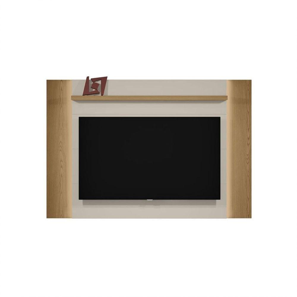 Painel Para Tv De Até 60 " Aurora Com Fita Led Carvalho/off White ...