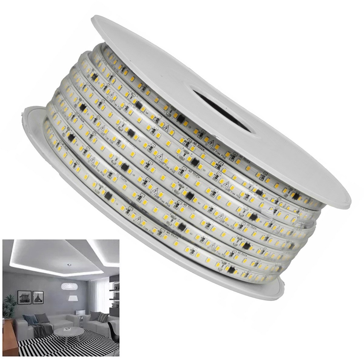 Fita Led Smd 6500k 127v 100 Metros Perfil Fita Dupla Face Plug Conector ...