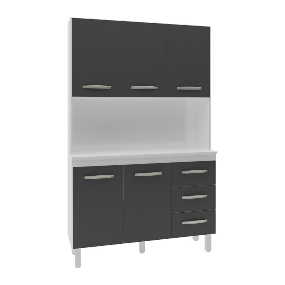 Armário Pequeno de Cozinha Compacto 5 portas 3 gavetas Amélia Moblis ...