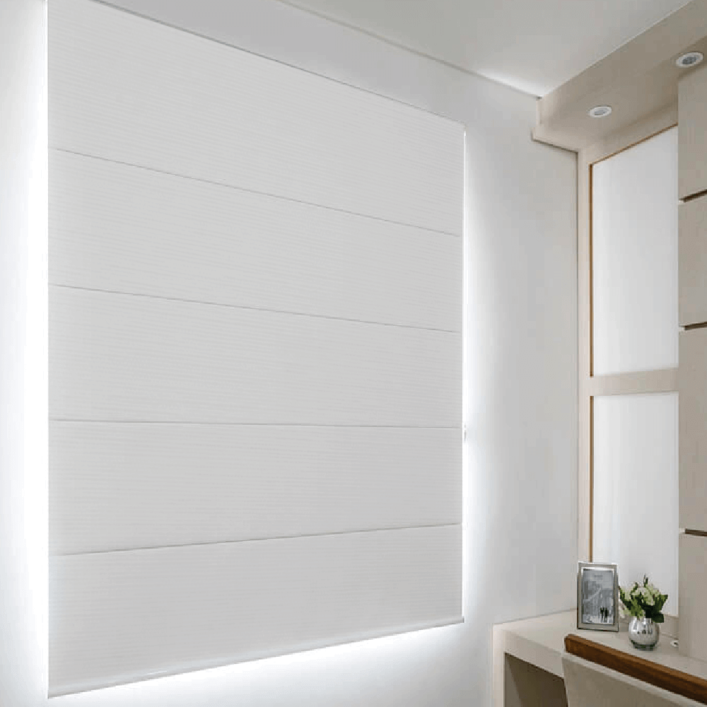 Persiana Romana Blackout Branca - 1,30m x 1,30m | MadeiraMadeira