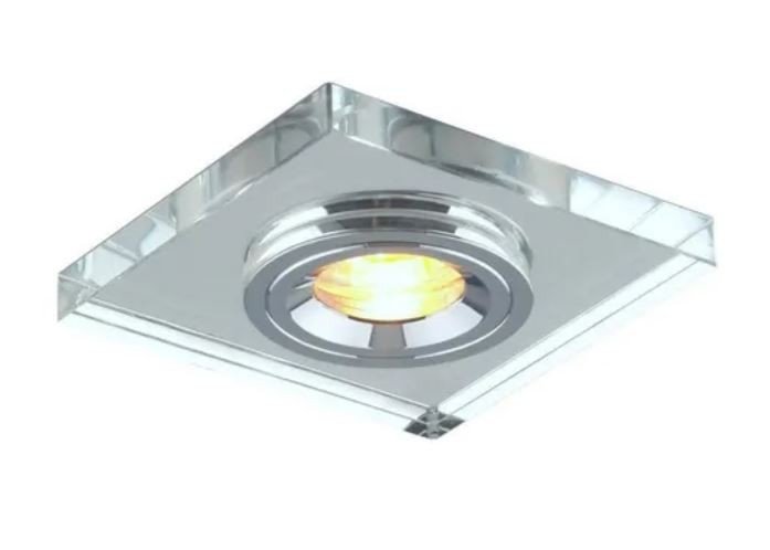 EMBUTIDO MINI DICRÓICA VIDRO FACE PLANA 8X8X2,5CM | MadeiraMadeira