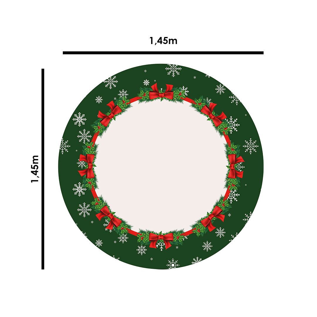 Toalha de Mesa Redonda Para 4 Lugares Laços Natalinos 1.45m Único ...
